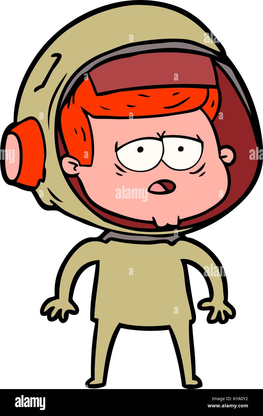 cartoon tired astronaut Stock Vector Image & Art - Alamy