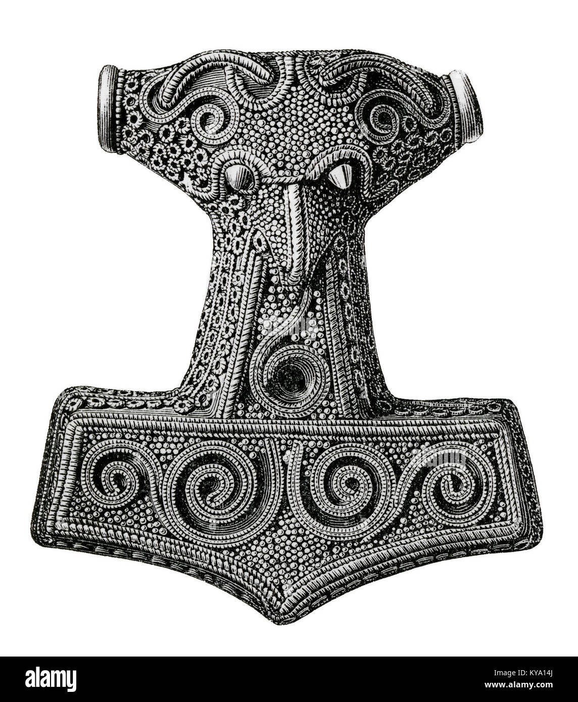 The image depicts a Torshammare (Thor’s Hammer) from Skåne, Sweden ...