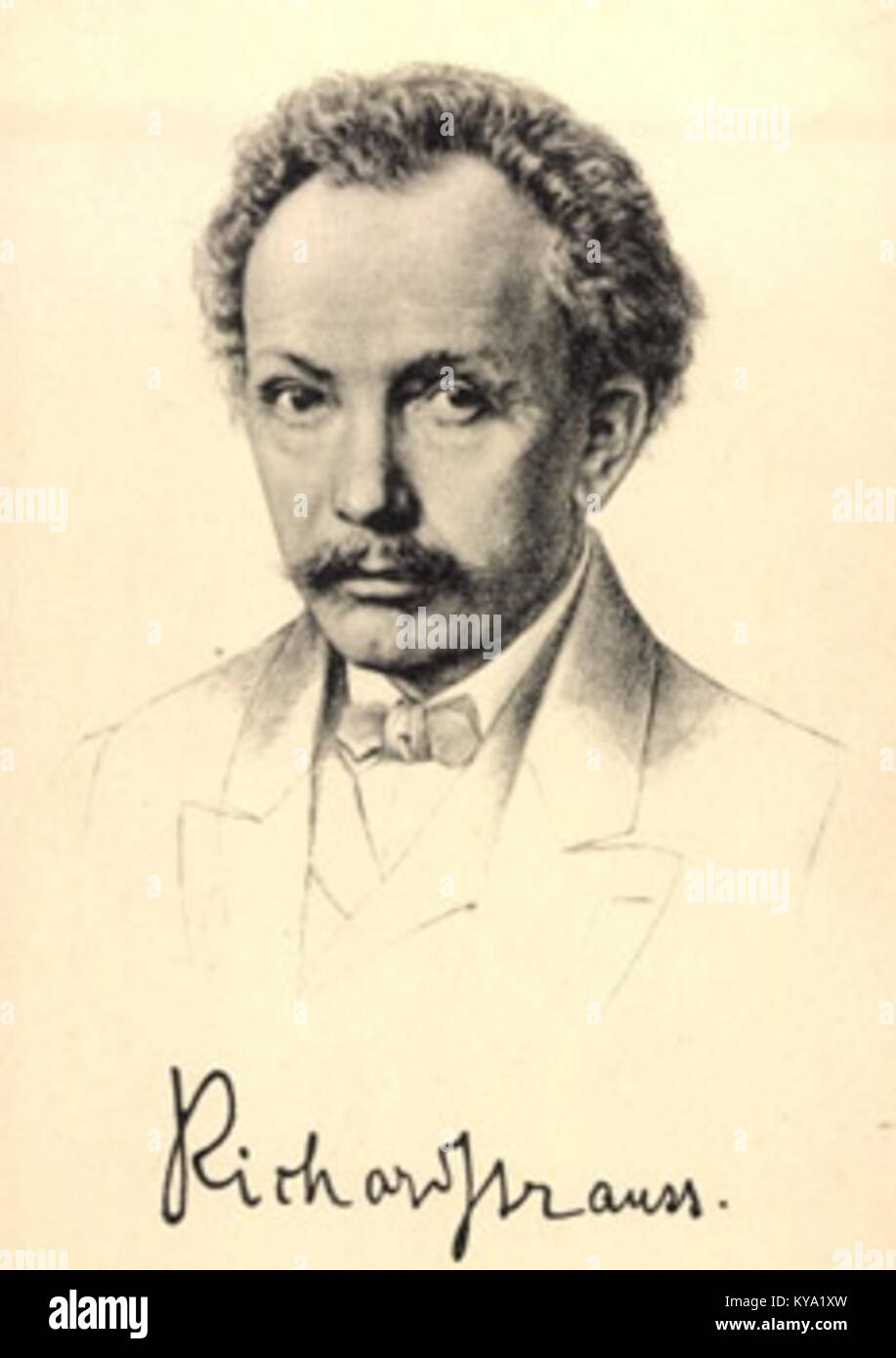 Postcard depicting Strauss from 1900, representing the composer’s ...