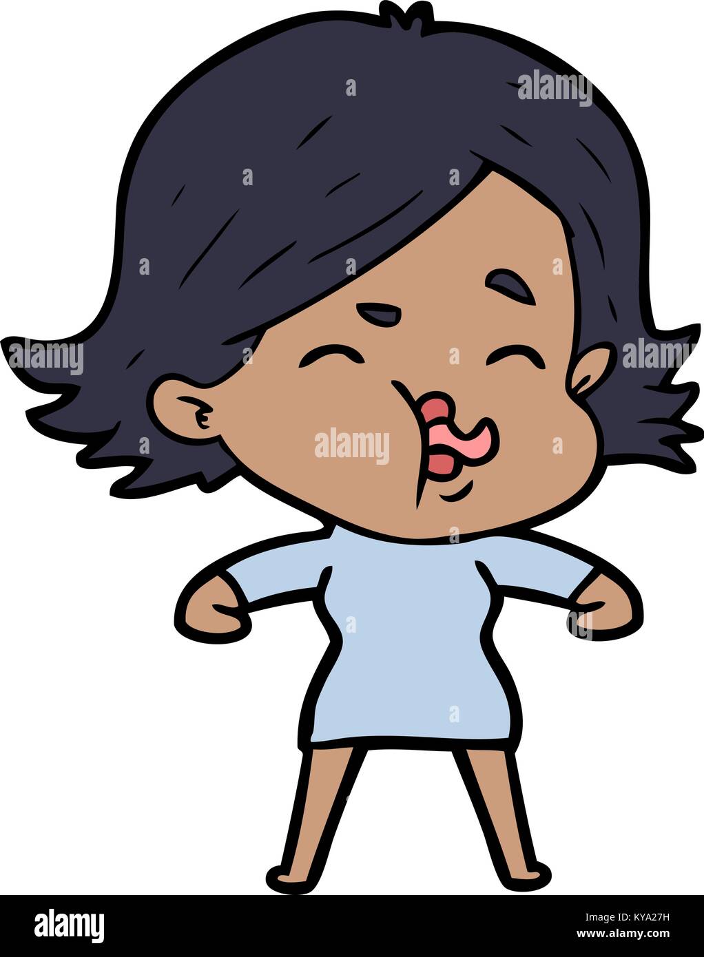 cartoon girl pulling face Stock Vector Image & Art - Alamy