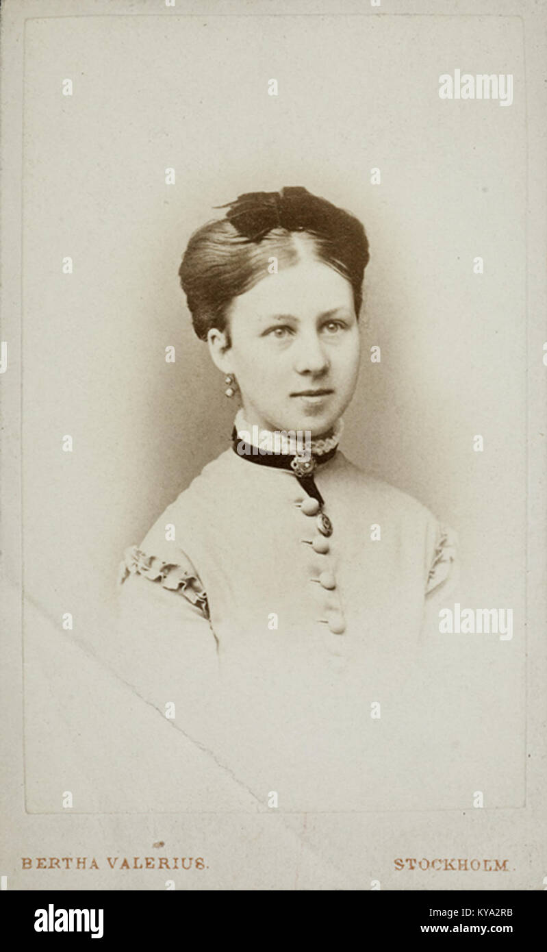 This portrait features Alida Dahl (née Hofgren), a notable figure in ...