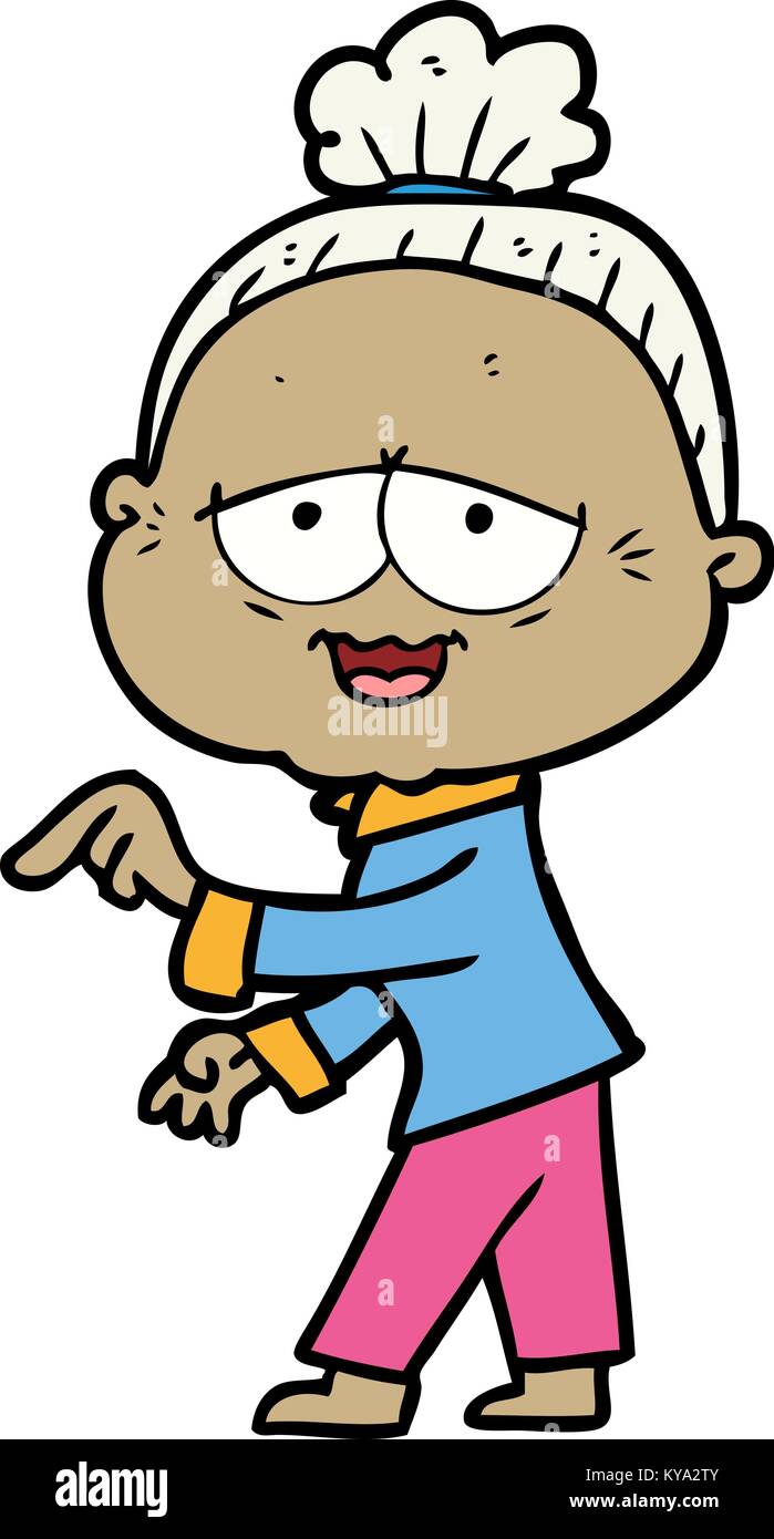 cartoon happy old lady Stock Vector Image & Art - Alamy