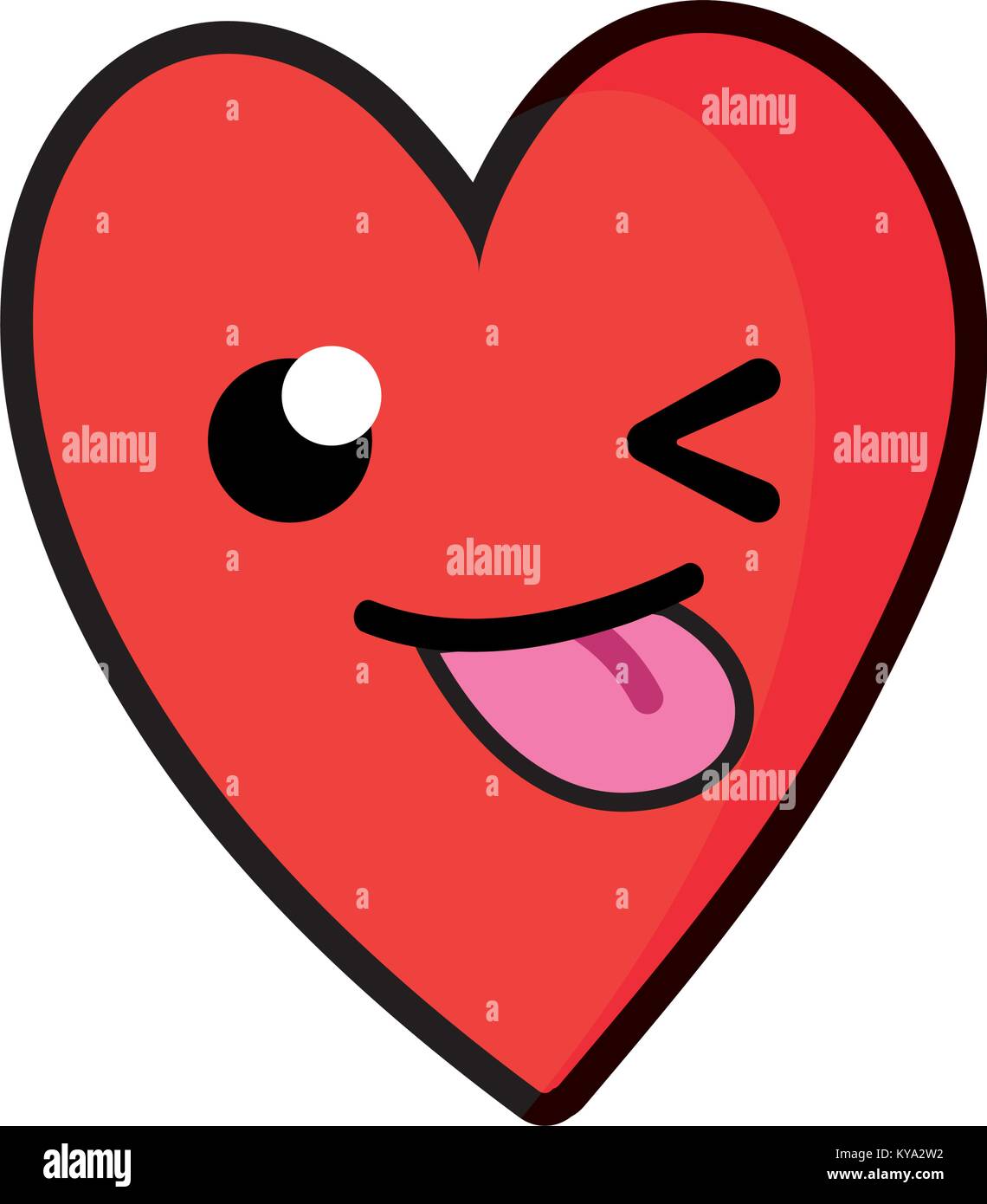 cute funny heart kawaii cartoon Stock Vector Image & Art - Alamy