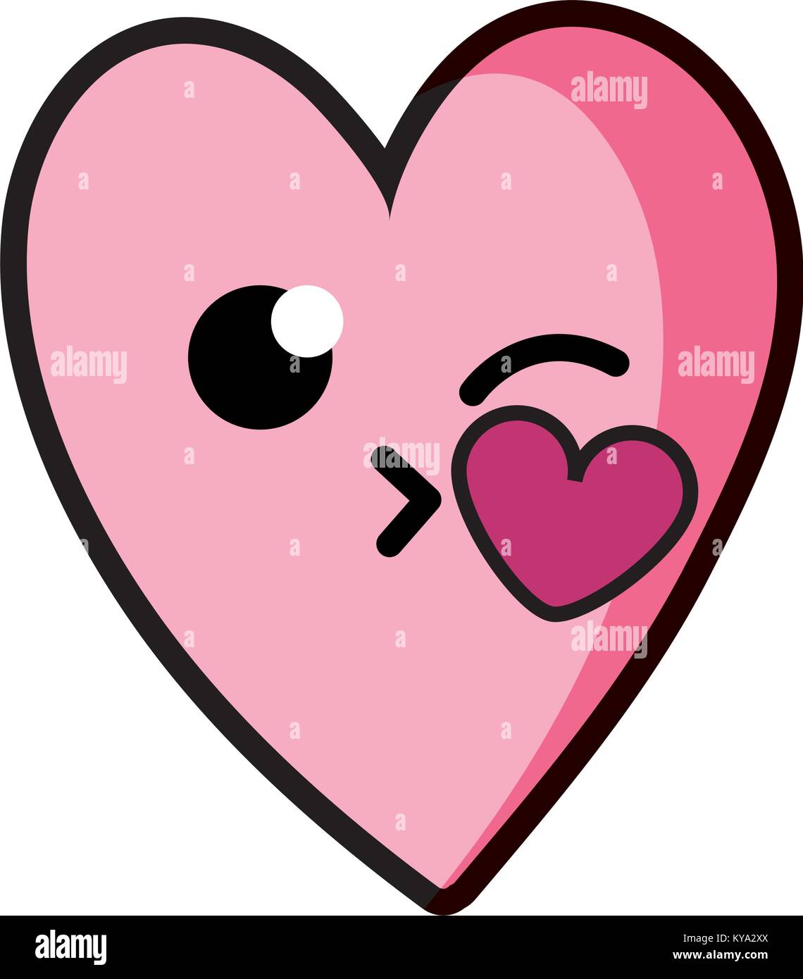 cute heart kiss kawaii cartoon Stock Vector Image & Art - Alamy
