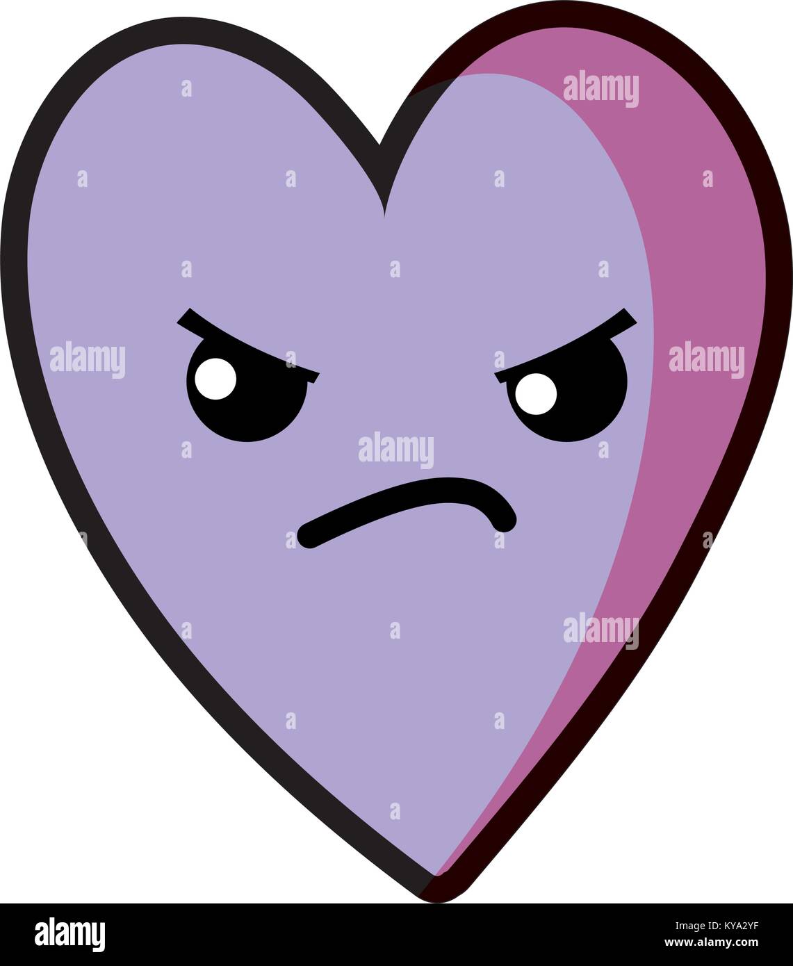 cute angry heart kawaii cartoon Stock Vector Image & Art - Alamy