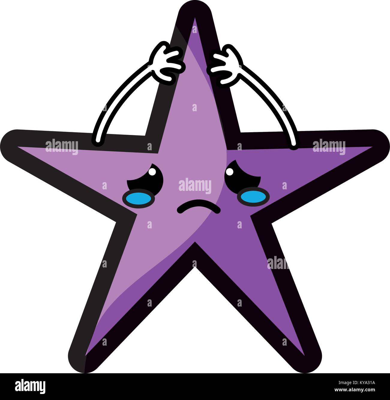 crying shiny star kawaii with arms Stock Vector Image & Art - Alamy
