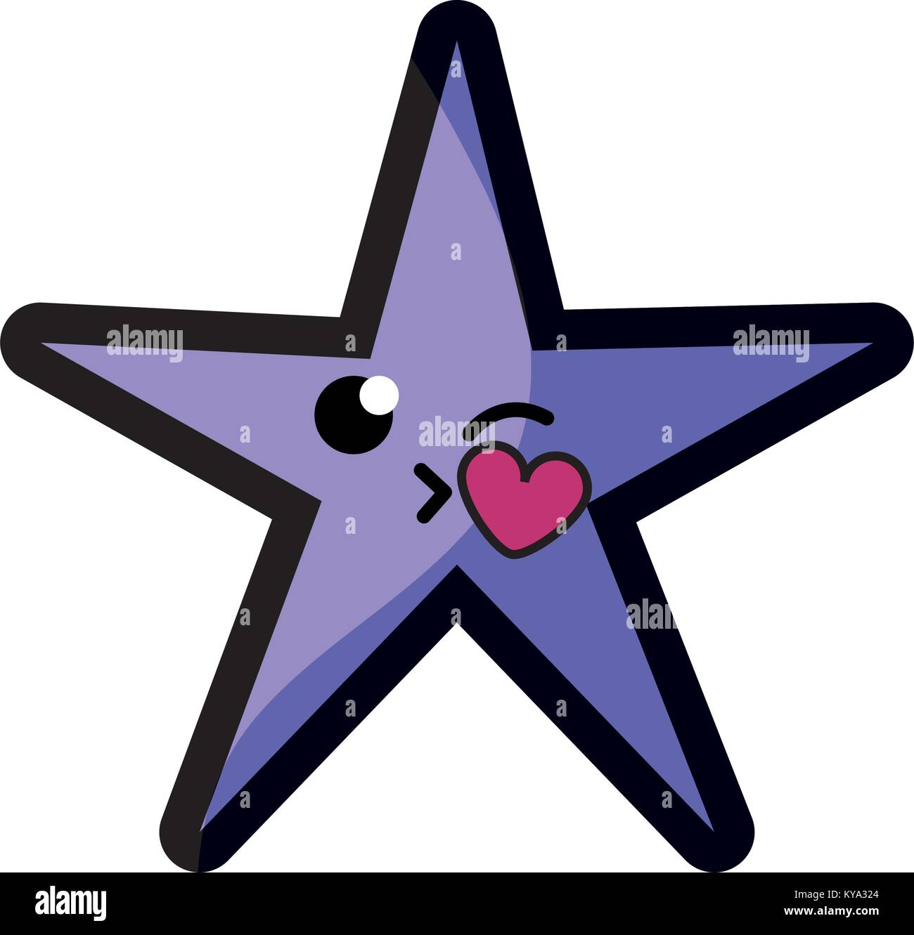 shiny star kiss kawaii cartoon Stock Vector Image & Art - Alamy