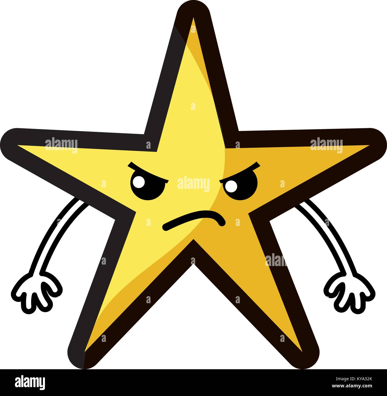 angry shiny star kawaii with arms Stock Vector Image & Art - Alamy