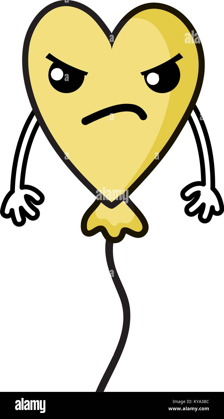 angry heart balloon kawaii with arms Stock Vector Image & Art - Alamy