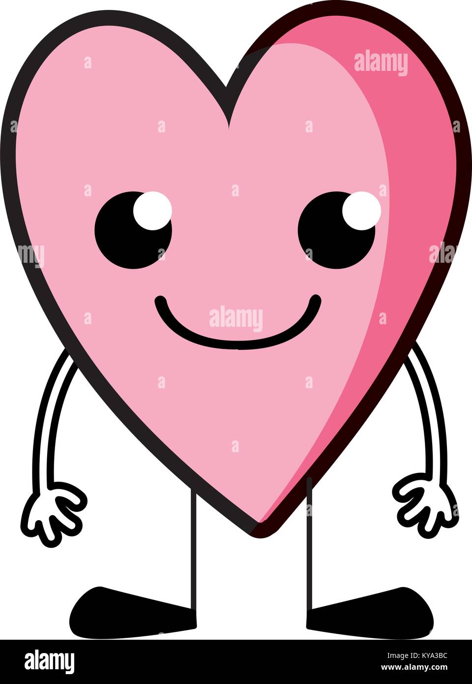 smile heart kawaii with arms and legs Stock Vector Image & Art - Alamy