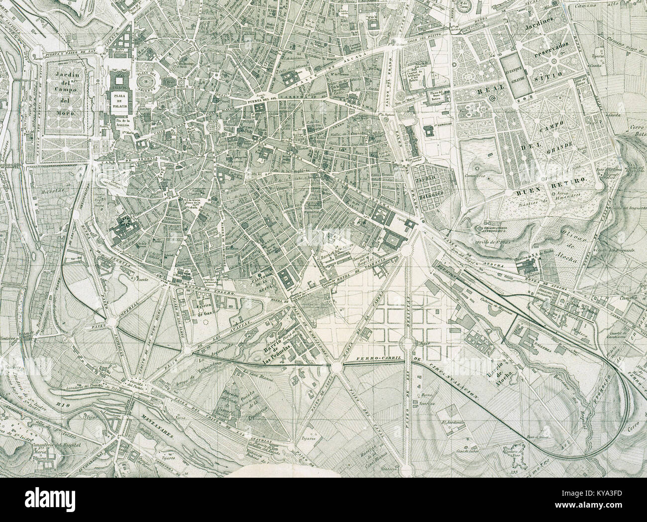 A map from 1866 depicting the circumferential railway line around ...