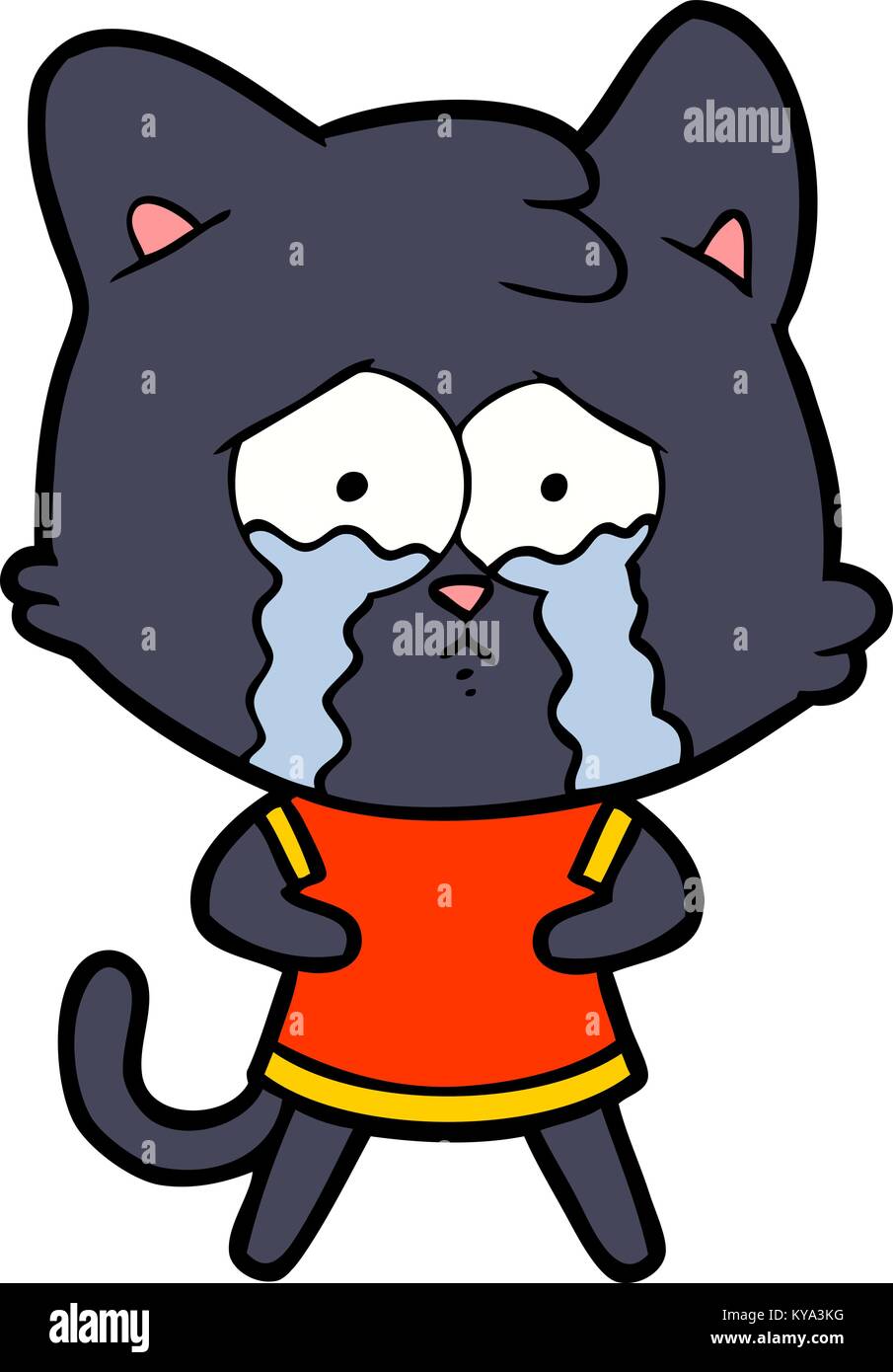 cartoon crying cat Stock Vector Image & Art - Alamy