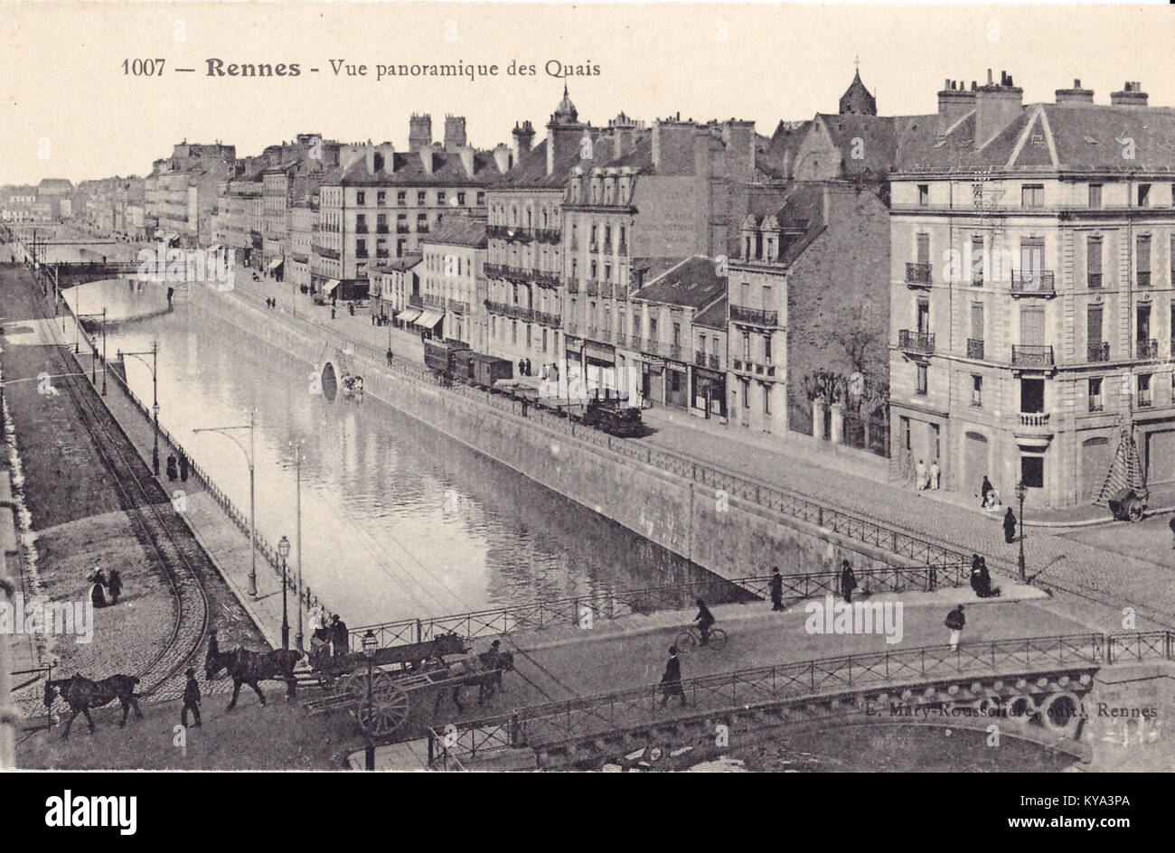 This panoramic view of the quays in Rennes, taken from Mary-Rousselière ...