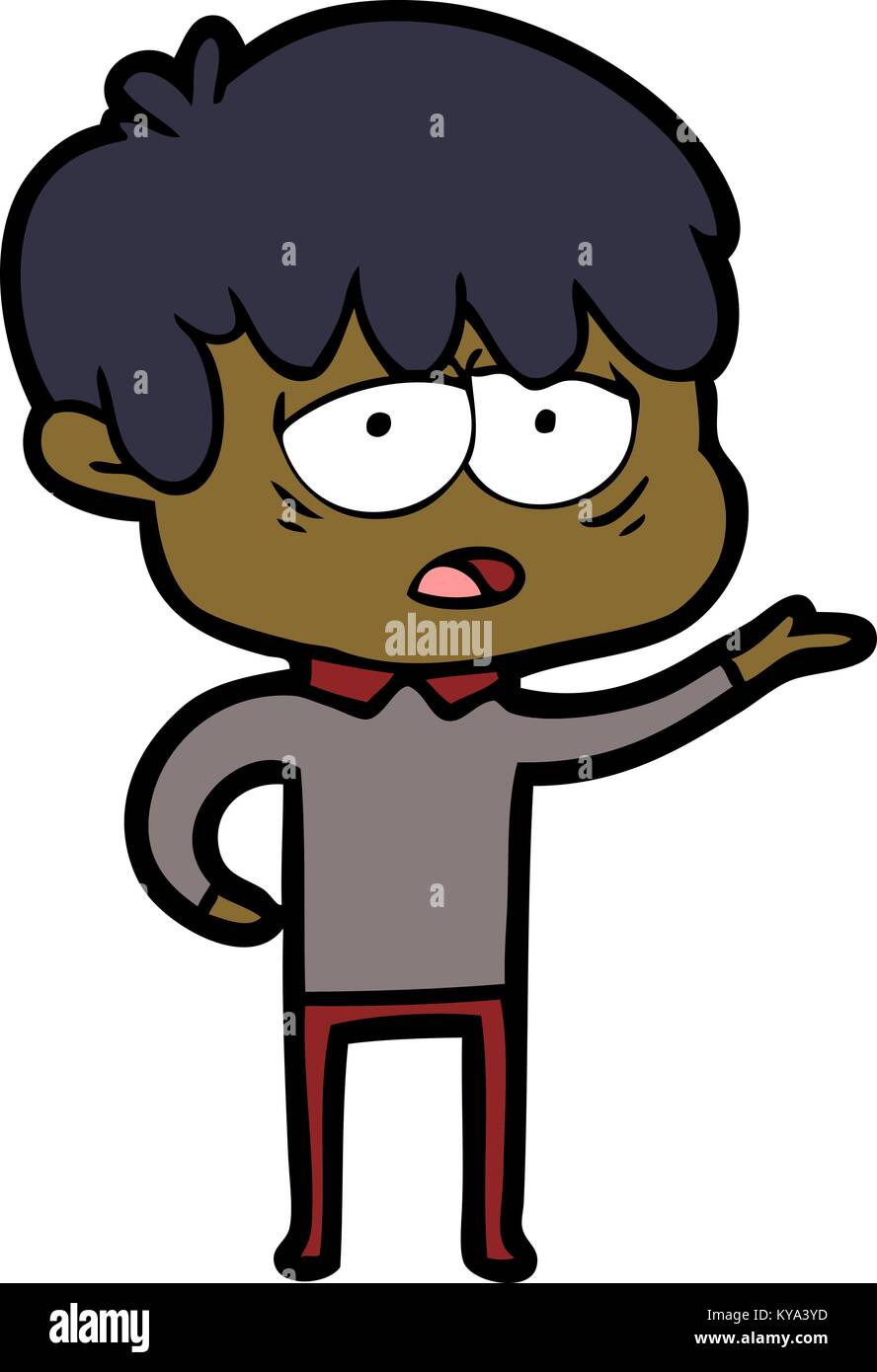 cartoon exhausted boy Stock Vector Image & Art - Alamy