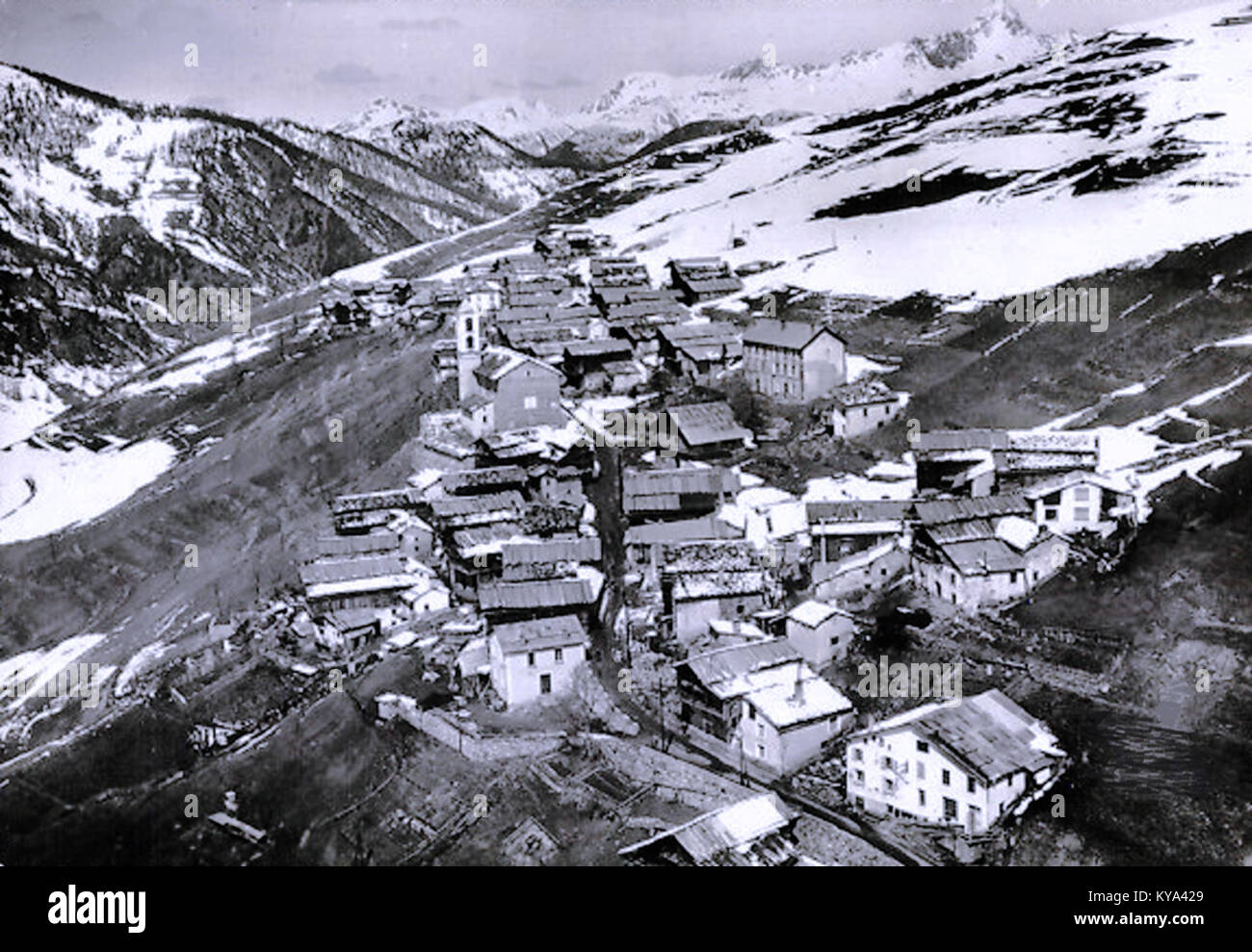 Panoramic view of Saint-Véran, a high-altitude village in the French ...