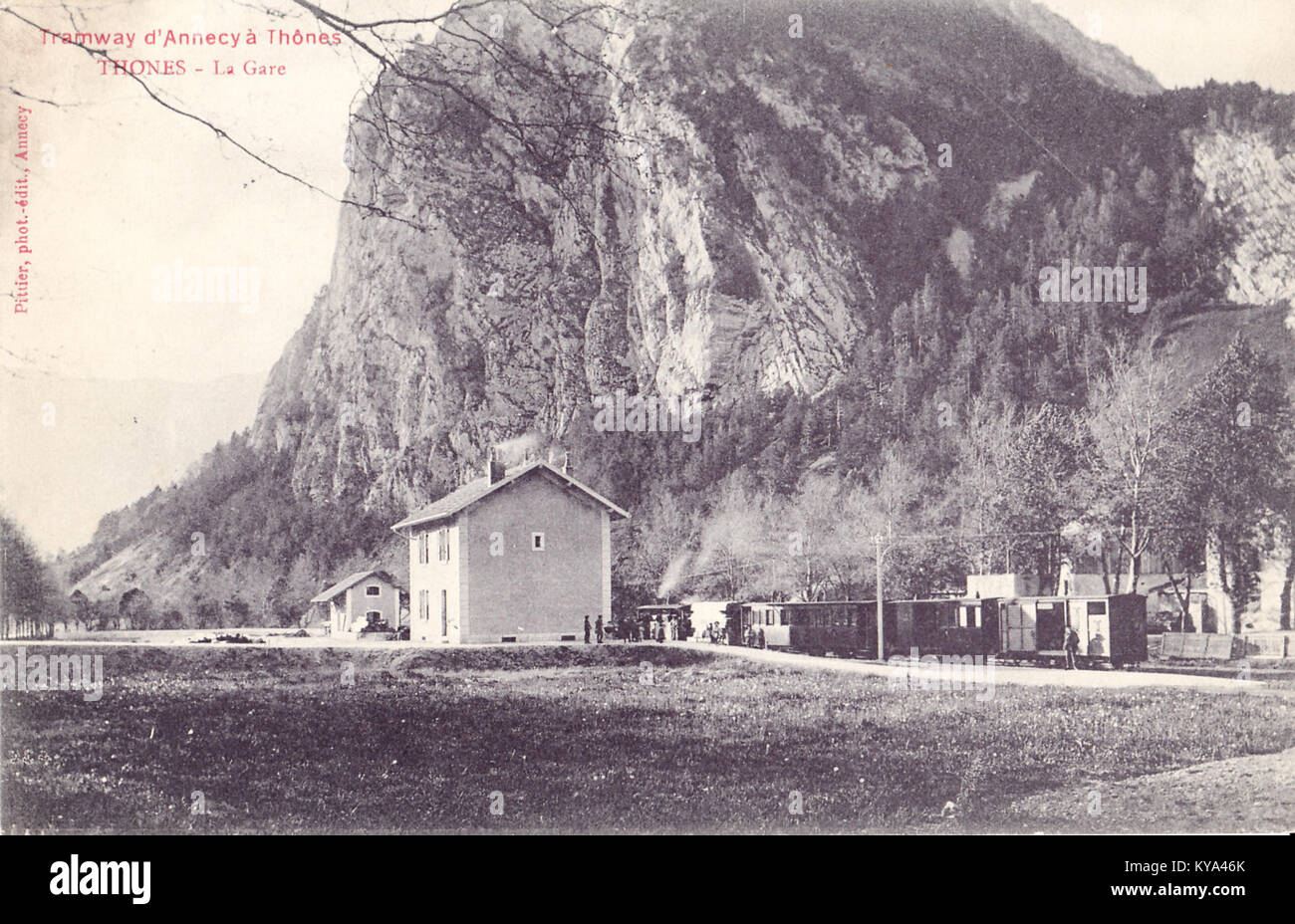 A depiction of the tramway in Annecy, France, specifically at the ...