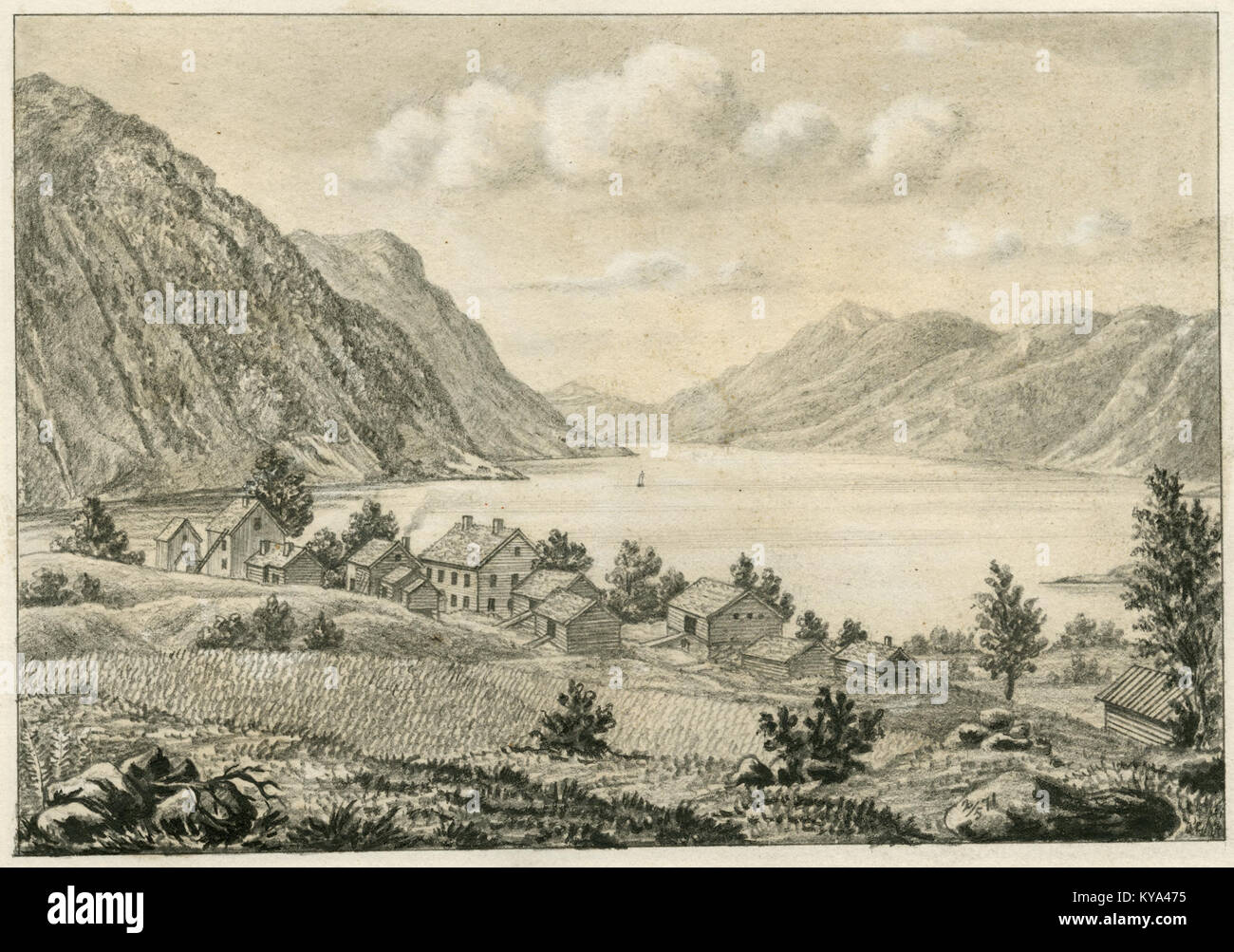 Illustration of Nesset Parsonage in Norway, emphasizing architectural ...