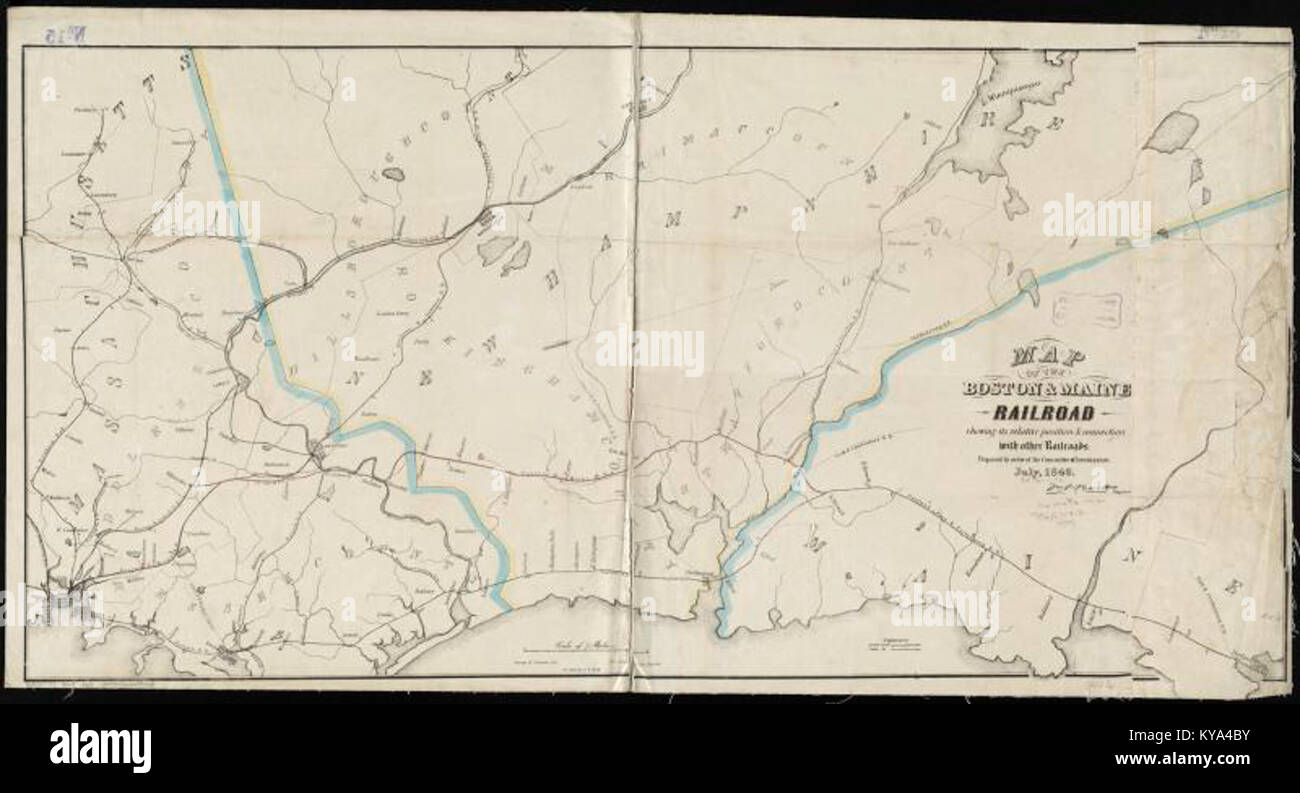 Map of the Boston and Maine Railroad, showing its relative position and ...