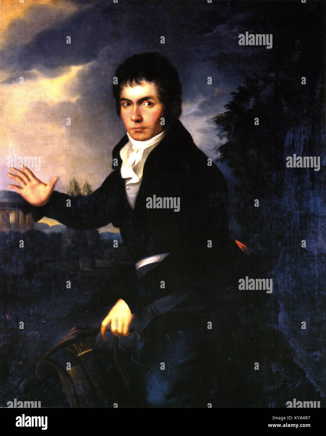 An artwork by Thayer, a copy of the famous portrait of Ludwig van ...