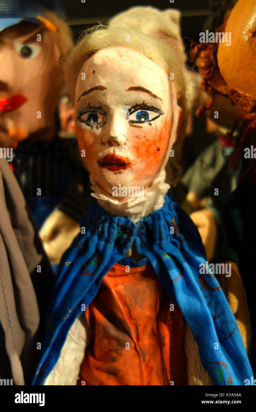 A display of puppets from the Museum für Sächsische Volkskunst ...