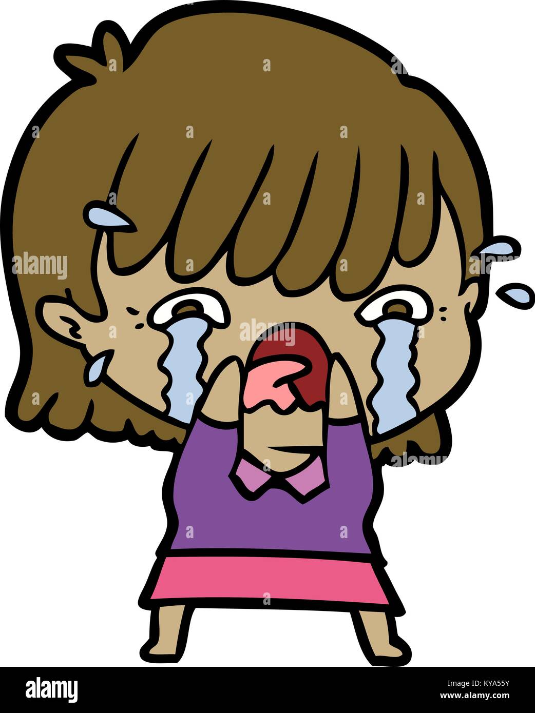 cartoon girl crying Stock Vector Image & Art - Alamy