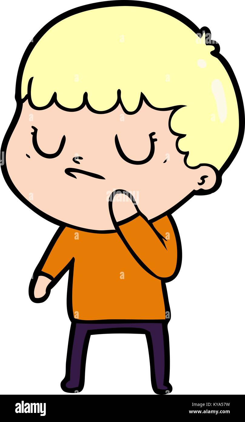 cartoon grumpy boy Stock Vector Image & Art - Alamy