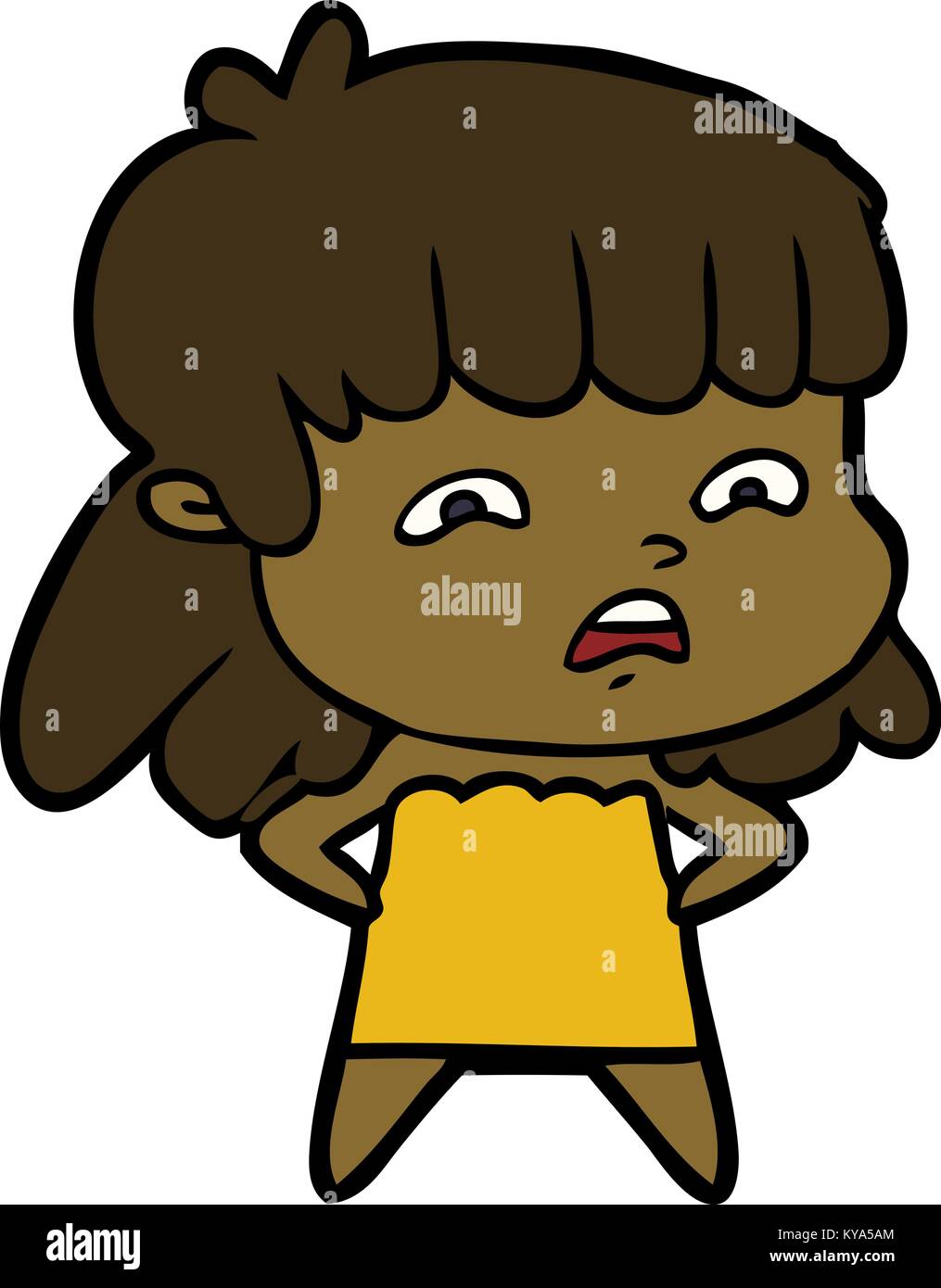 cartoon worried woman Stock Vector Image & Art - Alamy