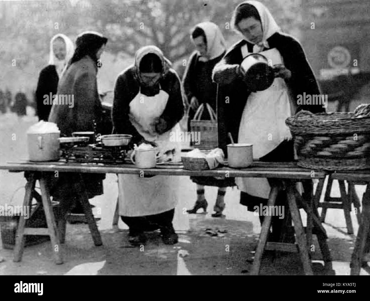 Photographs from 1930 depicting market life in Ljubljana, showing the ...