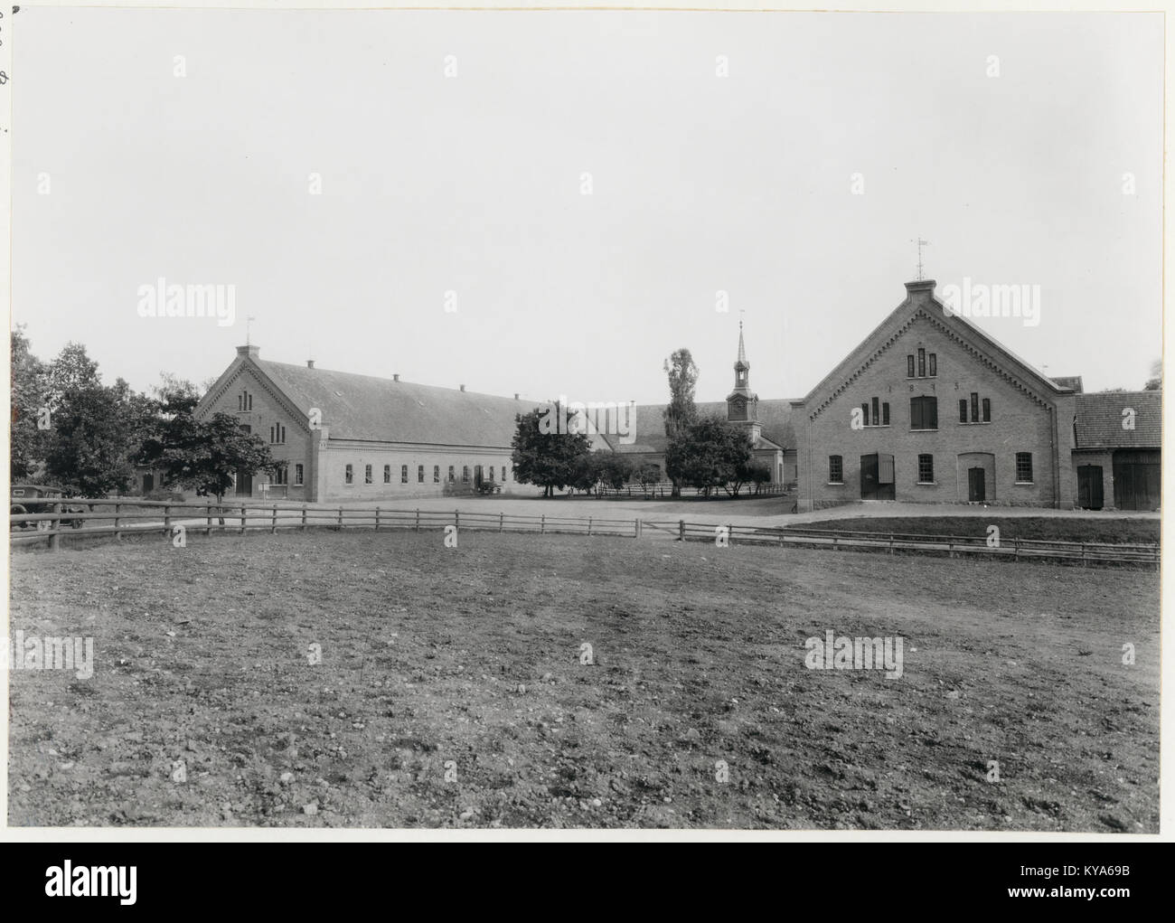 A photograph of the Björka-Söby farmstead in Sweden, showing the ...