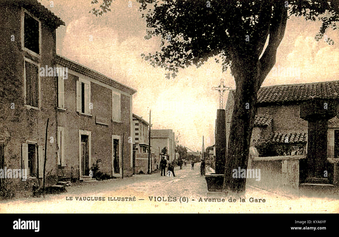 Photograph of Avenue de la Gare in Violès, France, showing urban ...