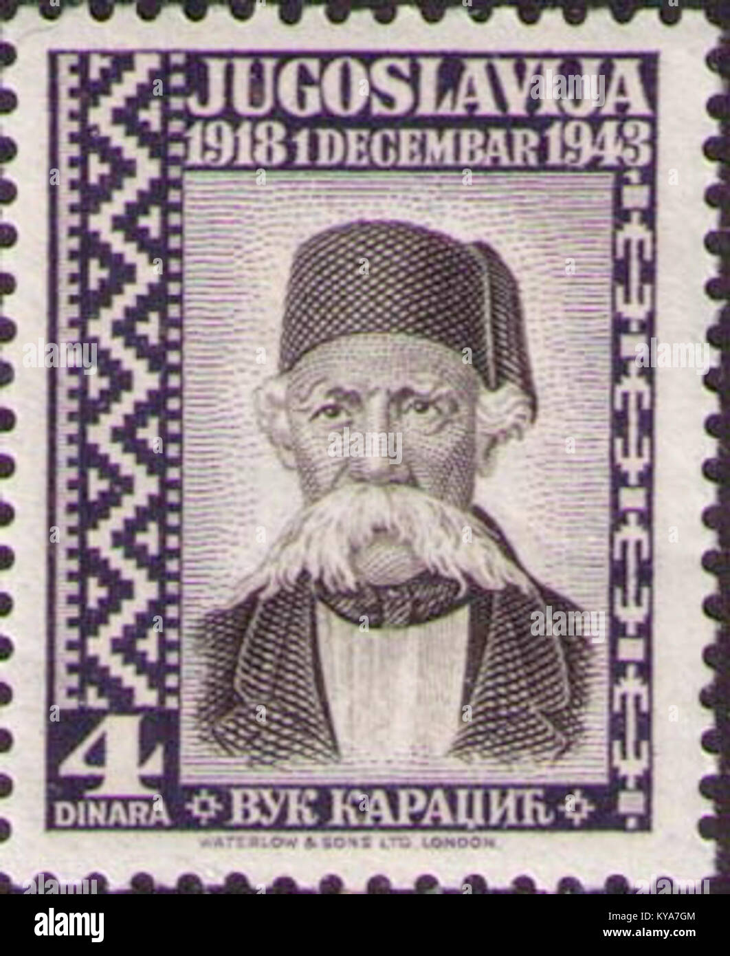 The 1943 Vuk Karadzic stamp commemorates the renowned Serbian linguist ...
