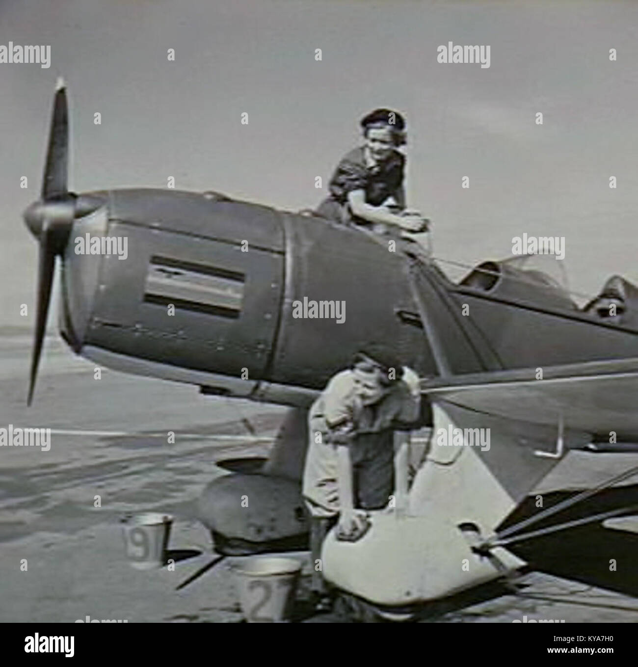 This photograph shows a training aircraft used by No. 5 Elementary ...
