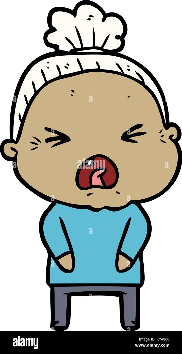 cartoon angry old woman Stock Vector Image & Art - Alamy
