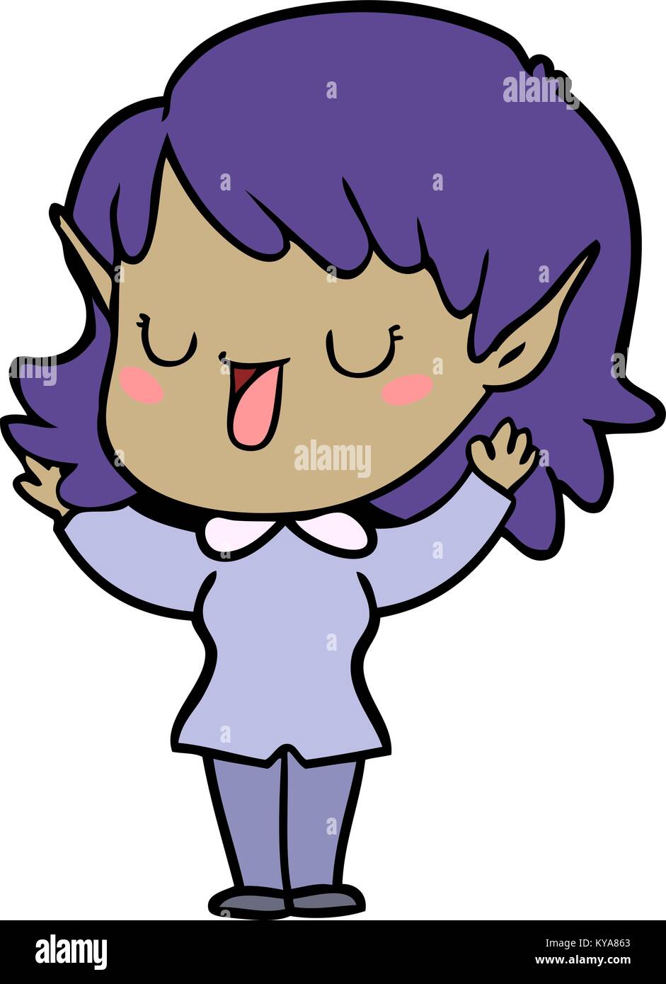 cartoon elf girl Stock Vector Image & Art - Alamy