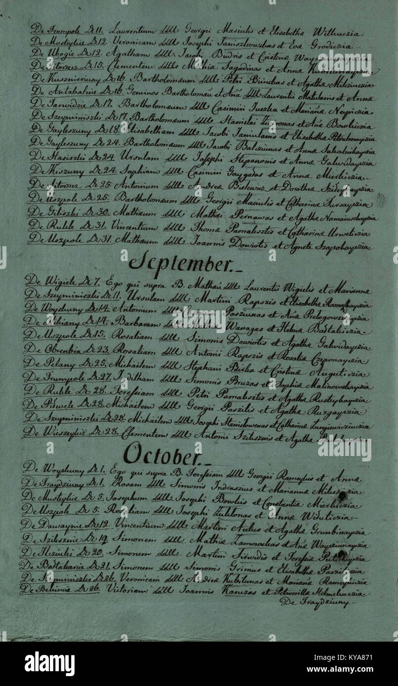 A baptismal, marriage, and death register from Uzpaliu, Lithuania ...