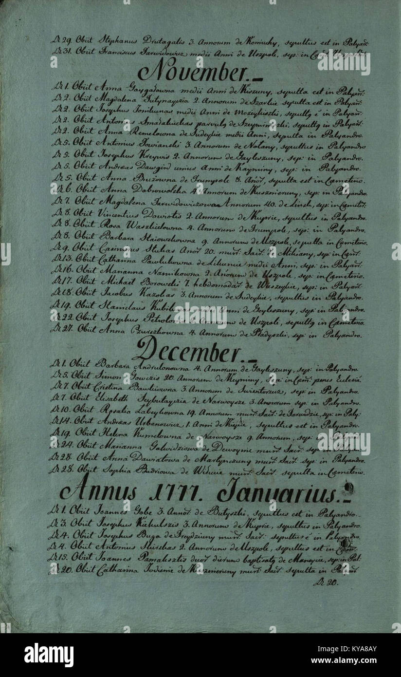 Historical register from Uzpaliu parish, 1742-1796, recording baptisms ...