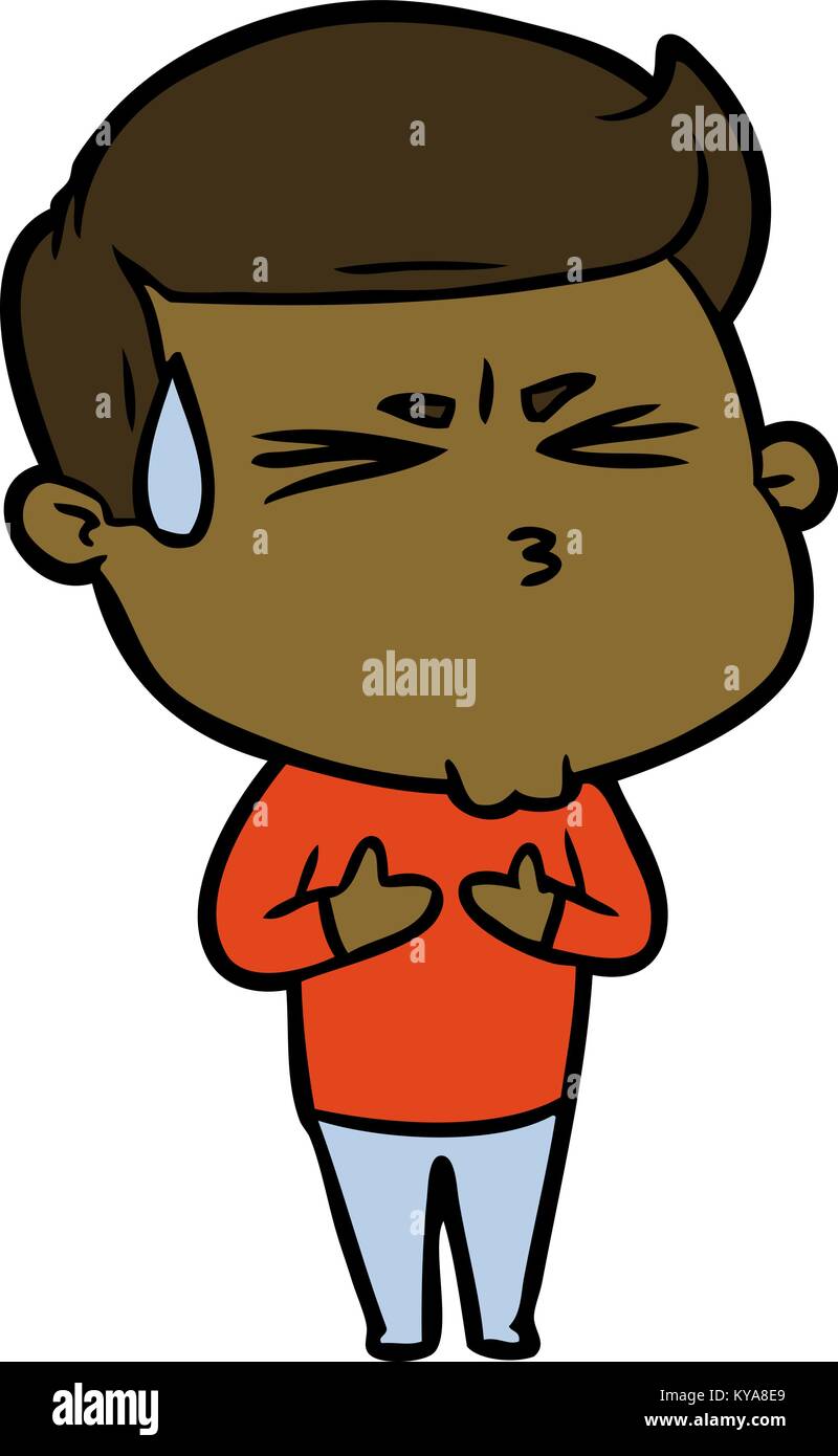 cartoon man sweating Stock Vector Image & Art - Alamy