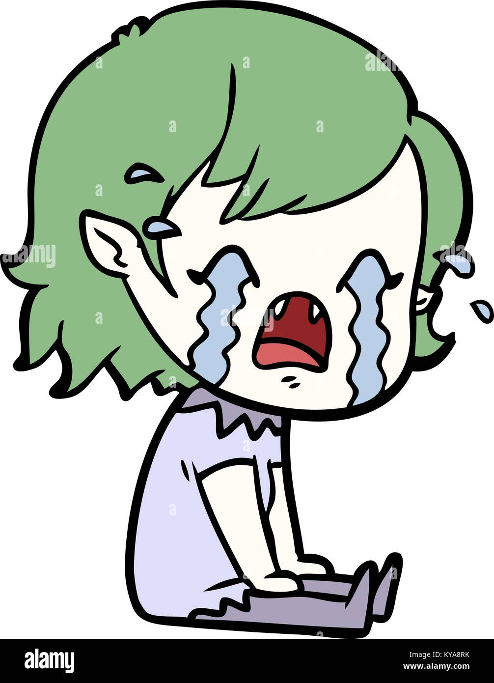 cartoon crying vampire girl Stock Vector Image & Art - Alamy