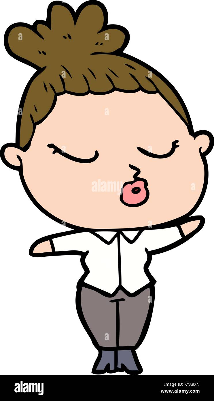 cartoon calm woman Stock Vector Image & Art - Alamy
