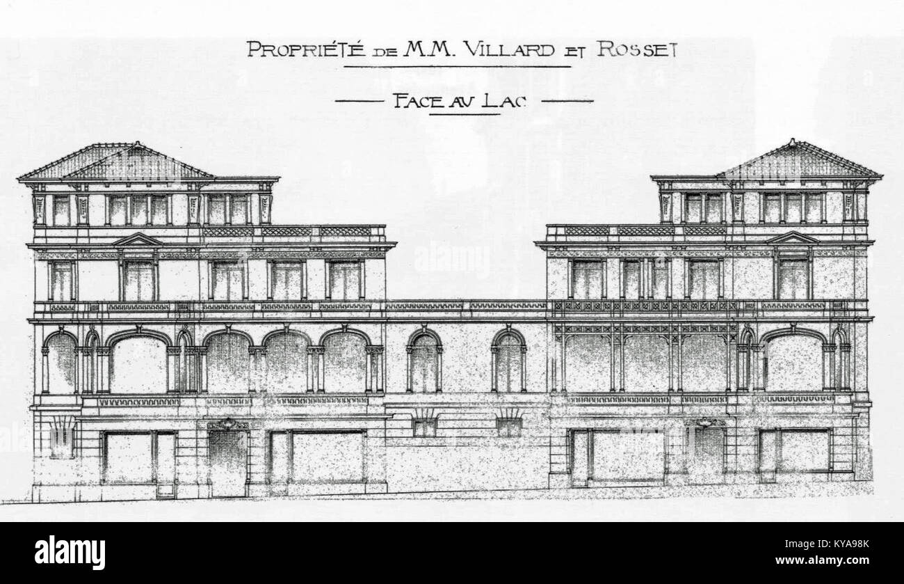 Architectural drawings by Louis Villard from 1905 showing the facade ...