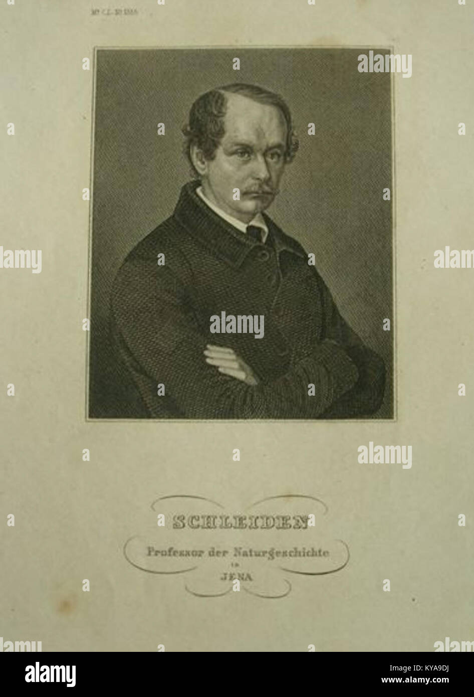 Engraved portrait of botanist Matthias Jacob Schleiden, circa 1850 ...