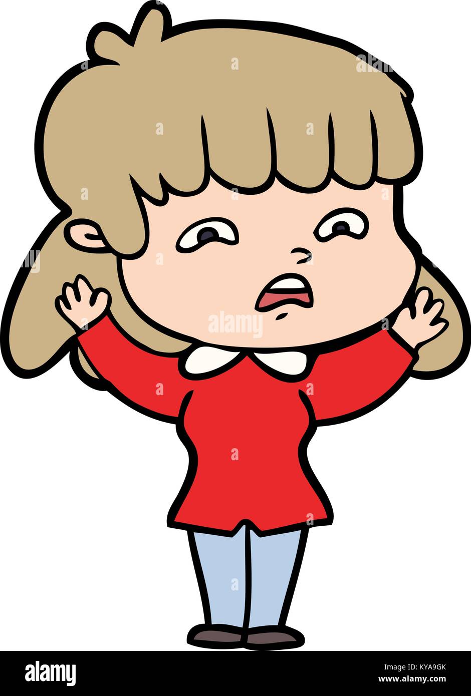 cartoon worried woman Stock Vector Image & Art - Alamy