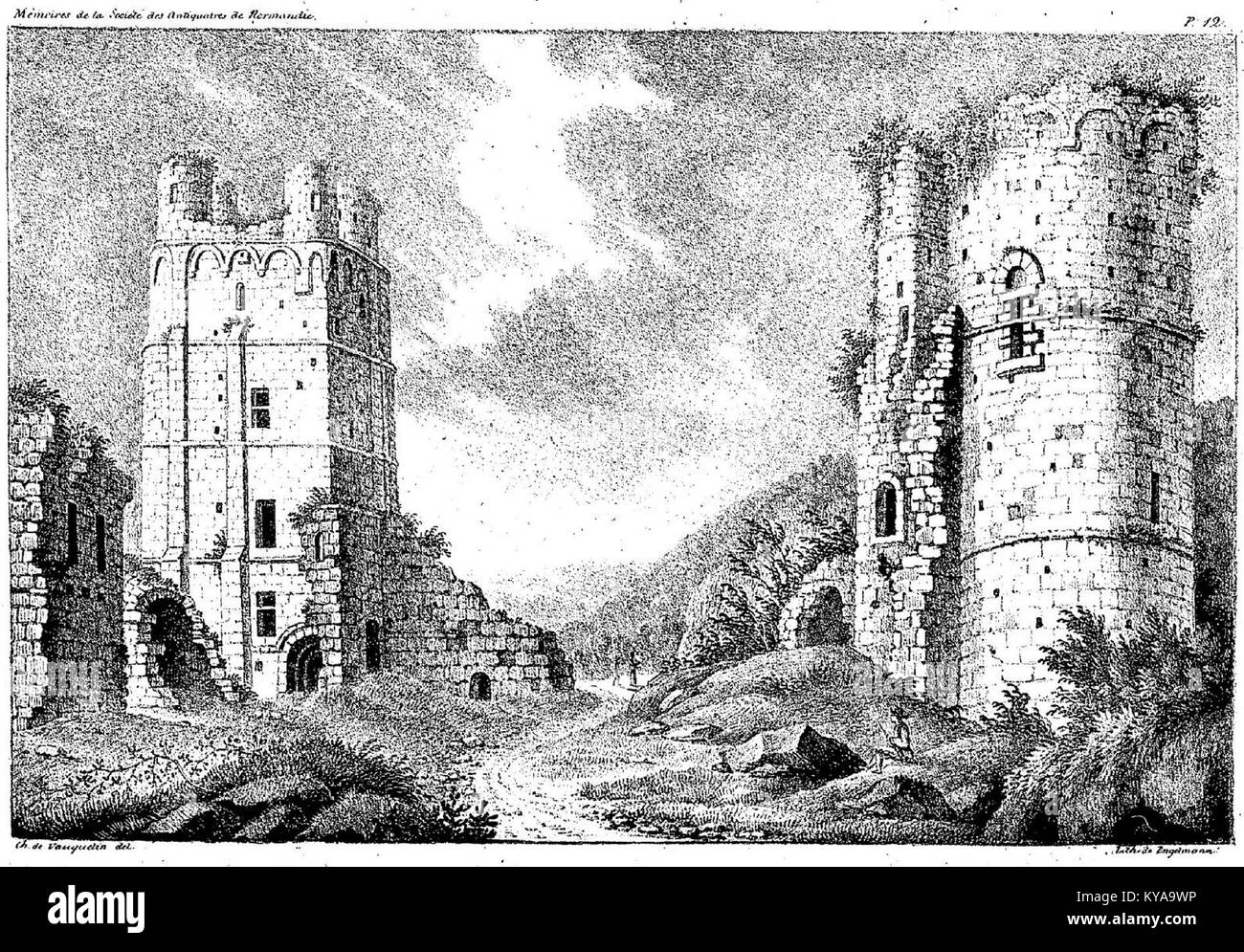 The Château de Hambye ruins in Normandy, France, display medieval ...