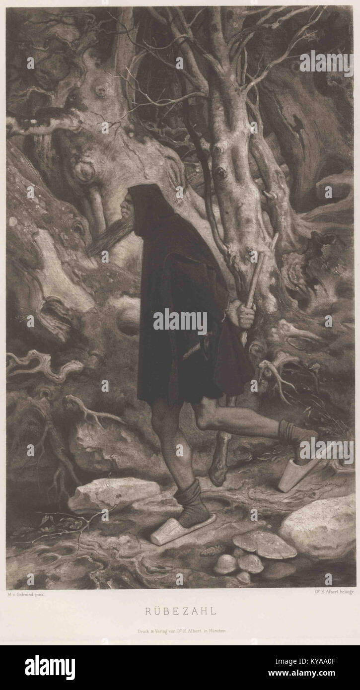 A depiction of the mythical figure Räbezahl, created by artist Schwind ...