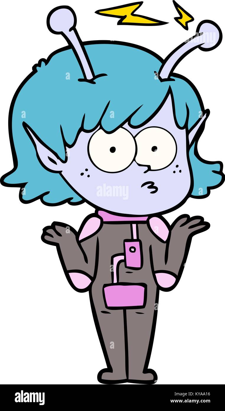 cartoon alien girl Stock Vector Image & Art - Alamy