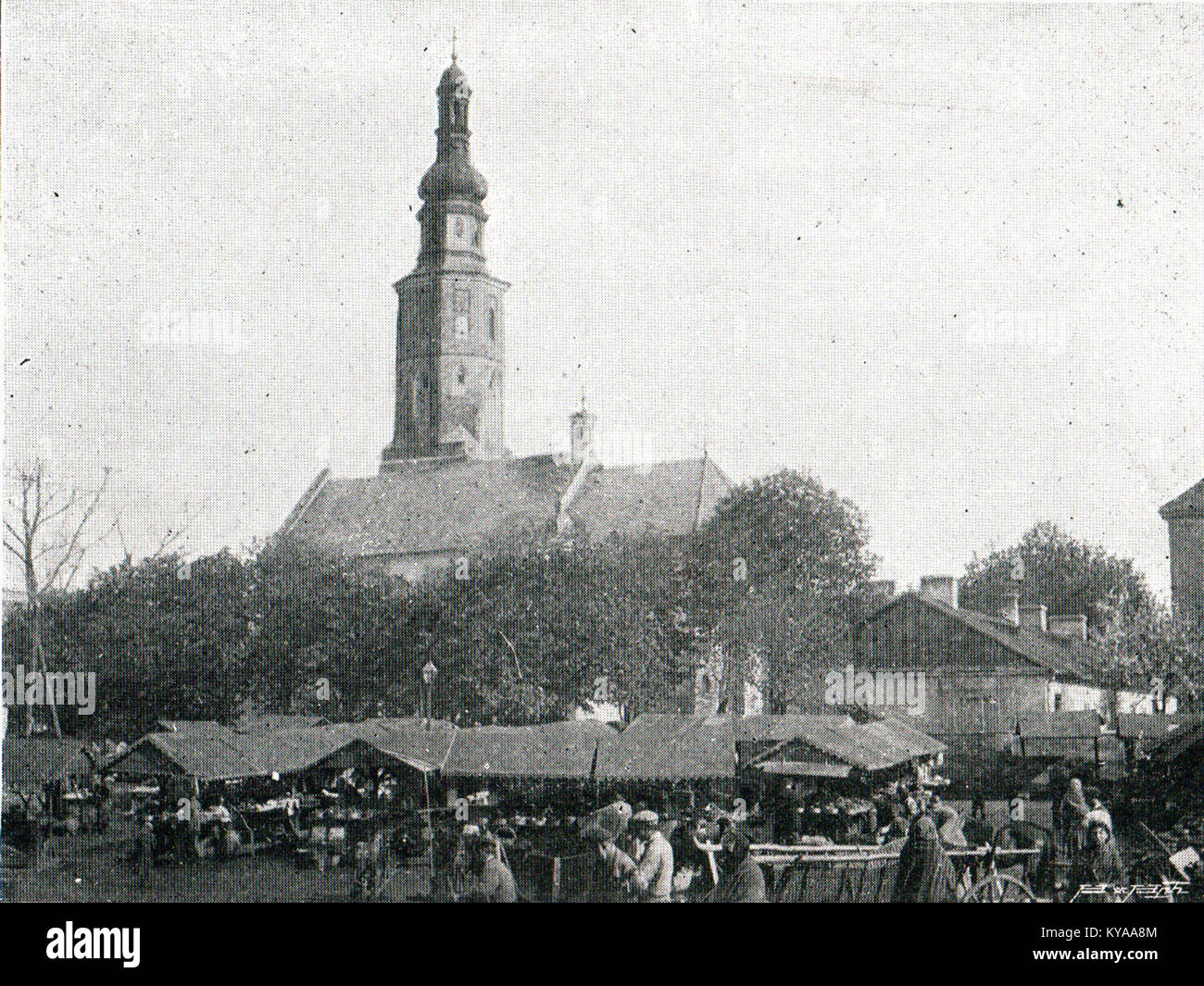 Historical photograph of Radom Parish Church (Koscił Farny) in Poland ...