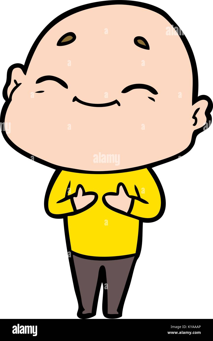 happy cartoon bald man Stock Vector Image & Art - Alamy