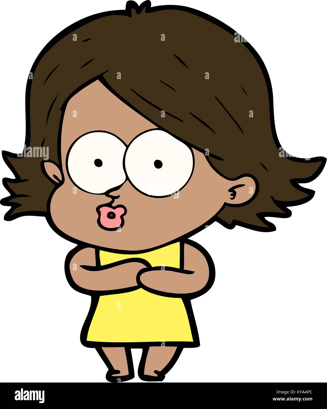 cartoon girl pouting Stock Vector Image & Art - Alamy