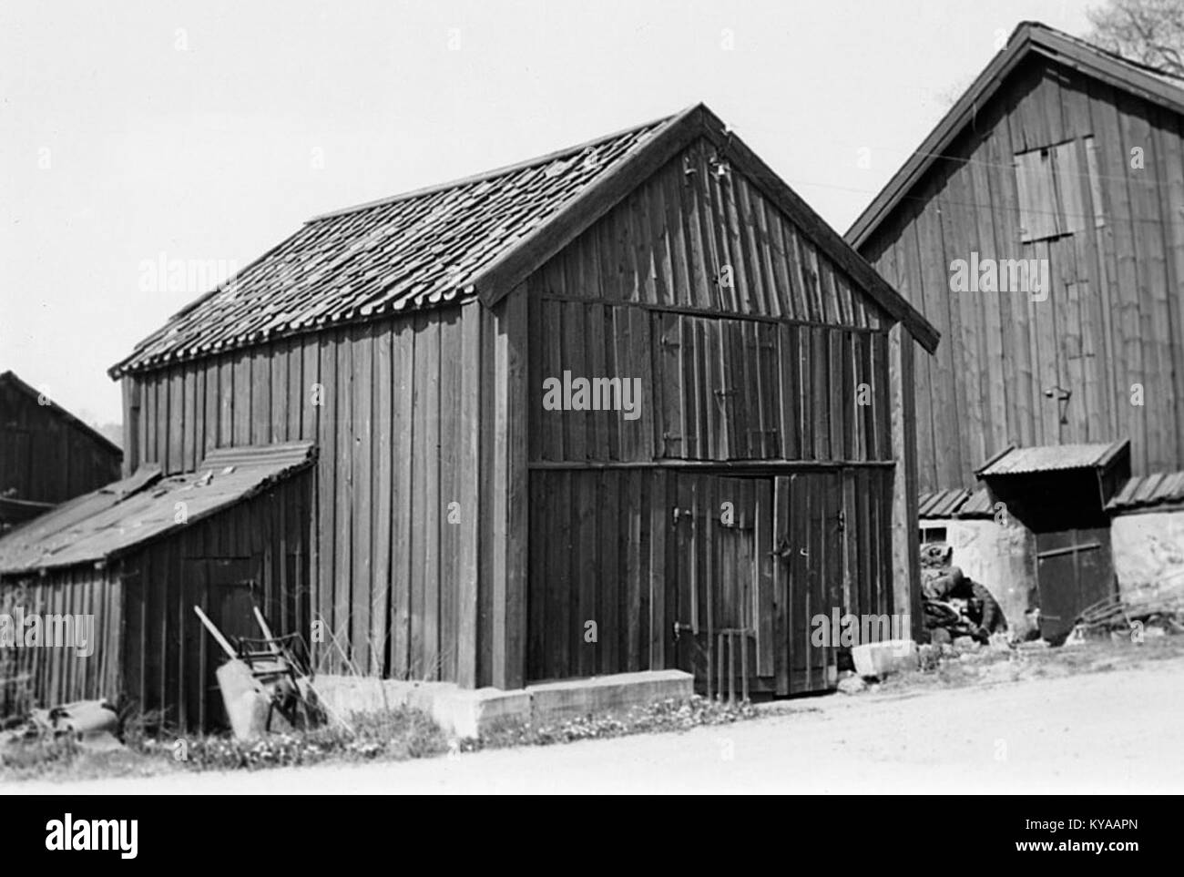The Nederjärva farm stall, photographed in 1966, showcases traditional ...