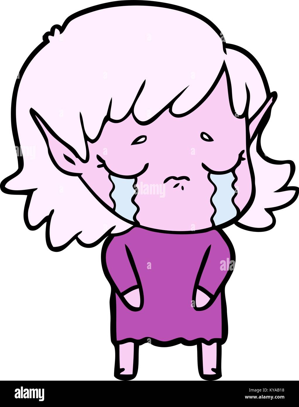 cartoon crying elf girl Stock Vector Image & Art - Alamy